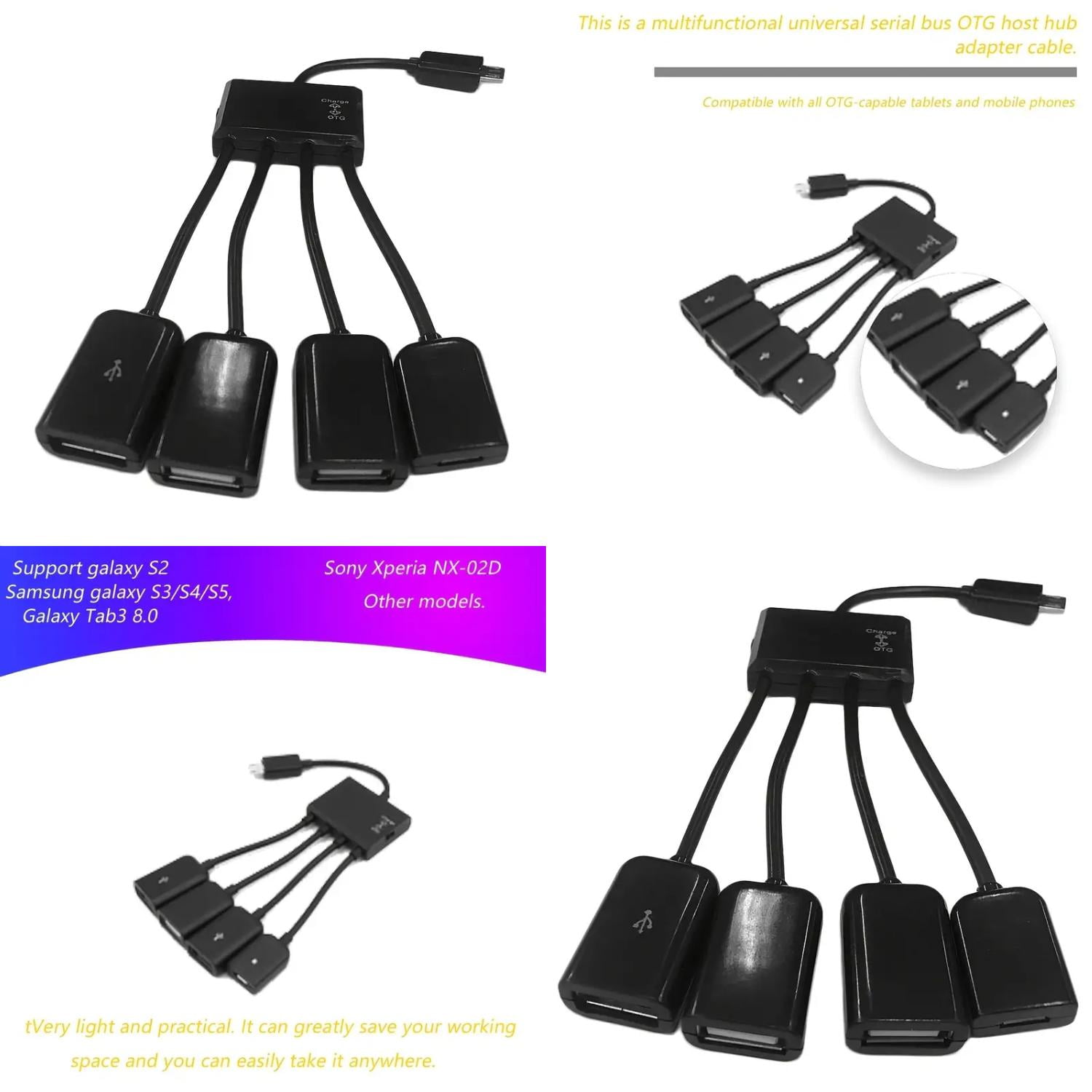 jSHANFU 4 In 1 Ports Micro USB HUB Adaptor With Power Charging OTG Hub ...