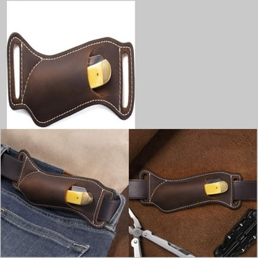 TOURBON Thick Leather Knife Sheath Handmade Brown Fixed Blade Cover ...