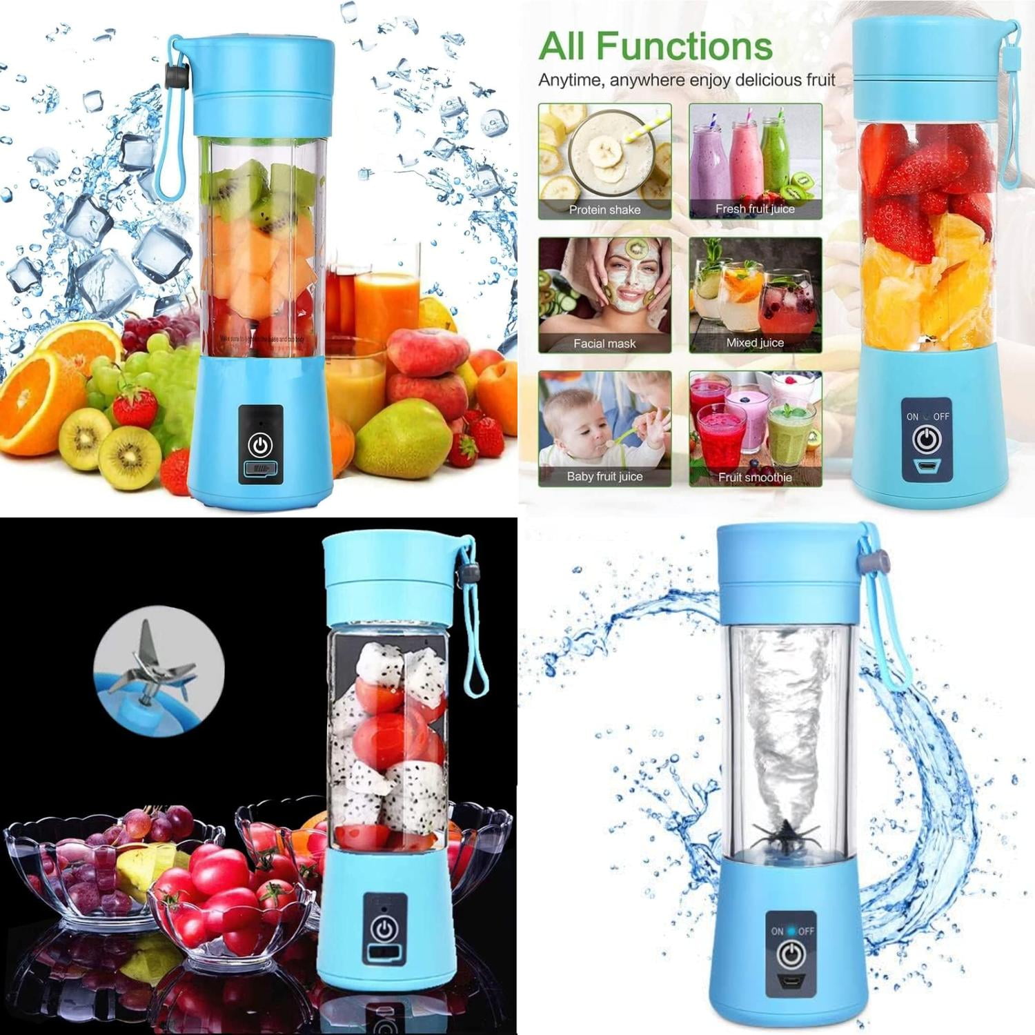 jSHANFU Portable Blender Smoothies Personal Blender Mini Shakes Juicer ...