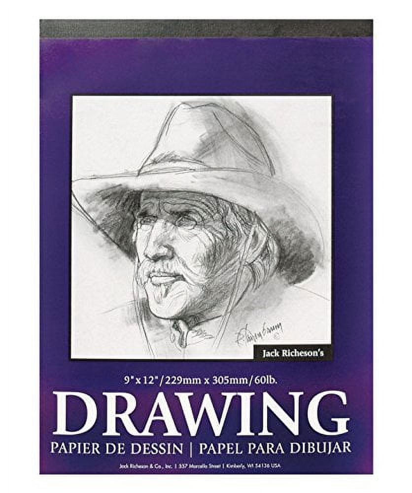jack richeson taped binding drawing pad, 60 lb, 18 x 24 in, 100 sheets ...