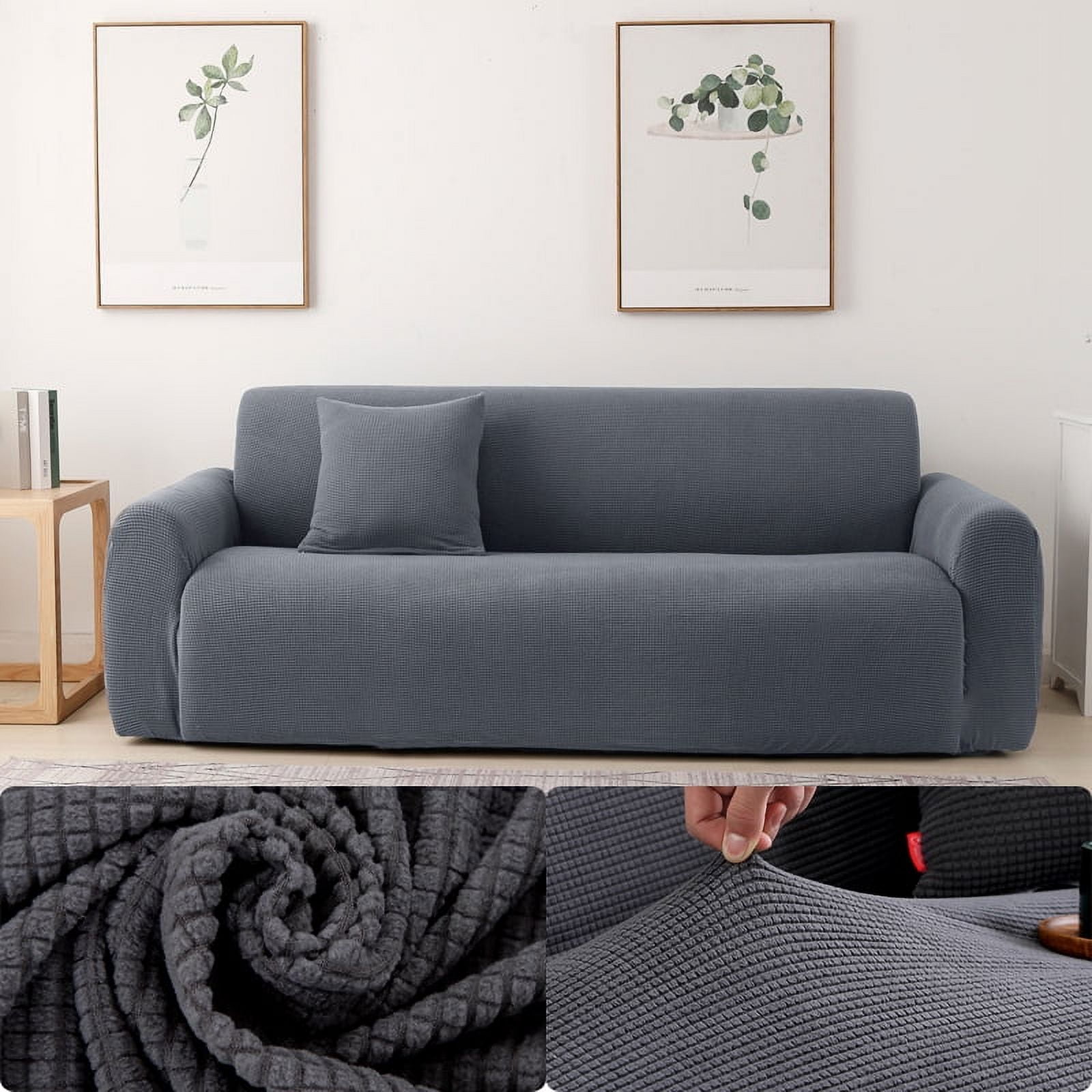 jacquard Sofa Covers For Living Room plush Armchair Cover Plaid L Shape ...