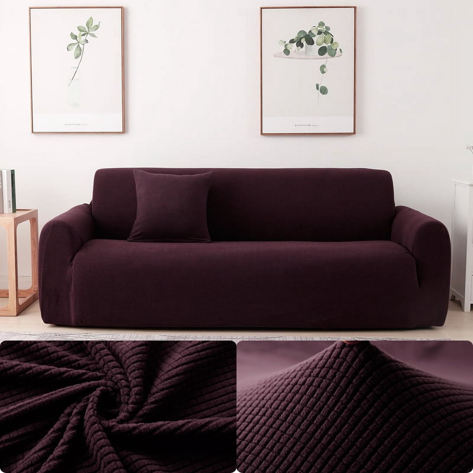 jacquard Sofa Covers For Living Room plush Armchair Cover Plaid L Shape ...