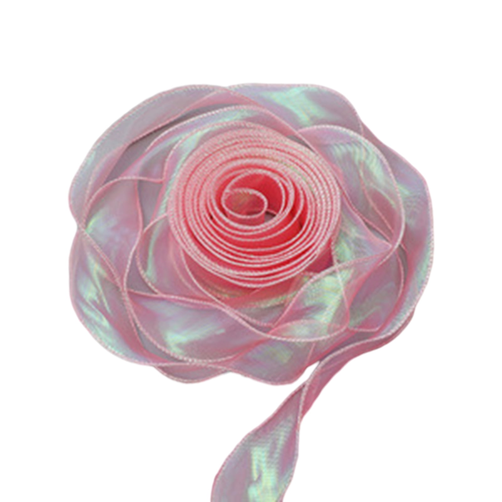 jangslng 1 Roll 10 Yard Chiffon Ribbon Iridescent Valentine's Day ...