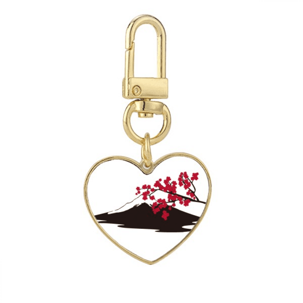 japanese and pattern gold heart keychain metal keyring holder - Walmart.com
