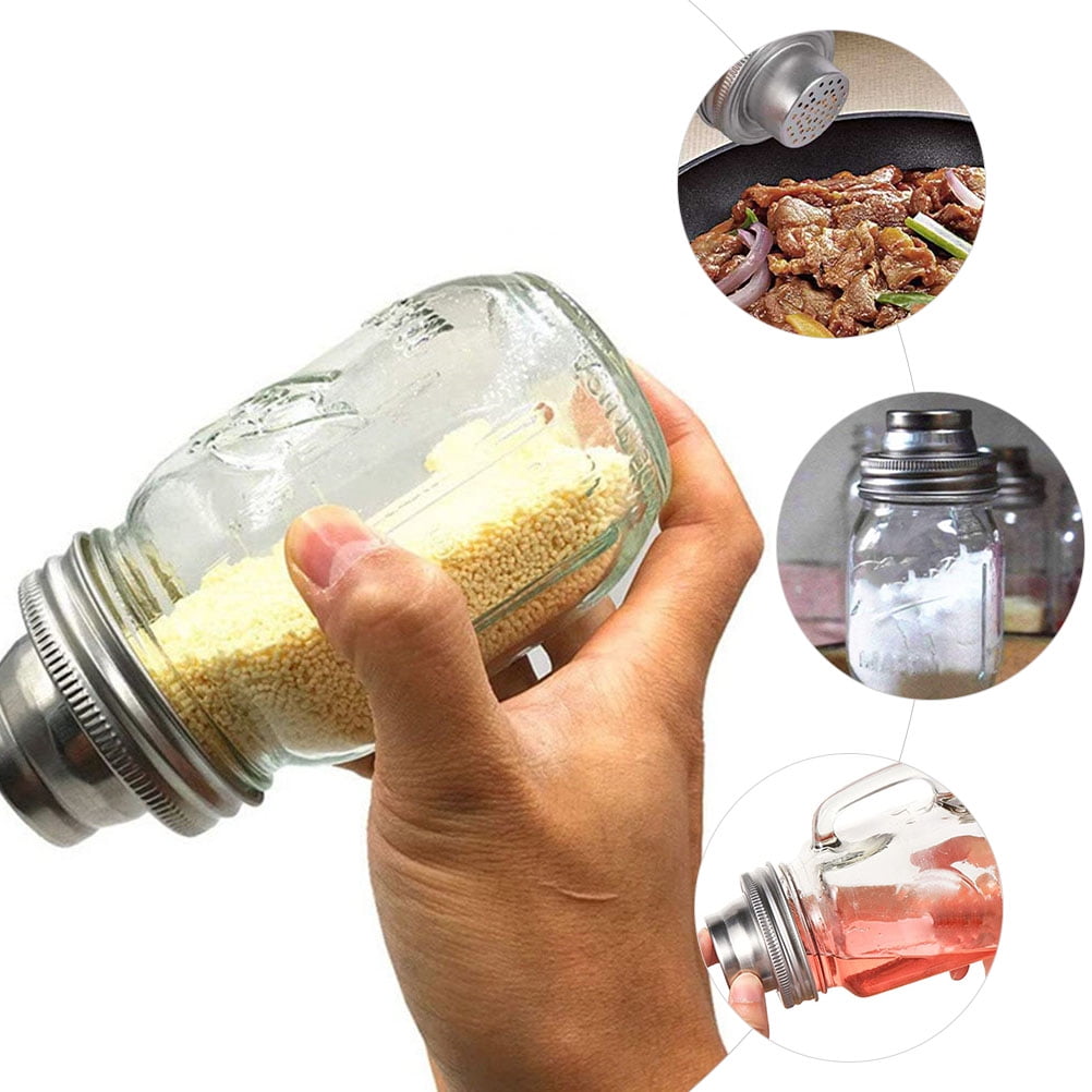 jar shaker lids 3pcs Jar Shaker Lids Stainless Steel Jar Cover Cocktail ...