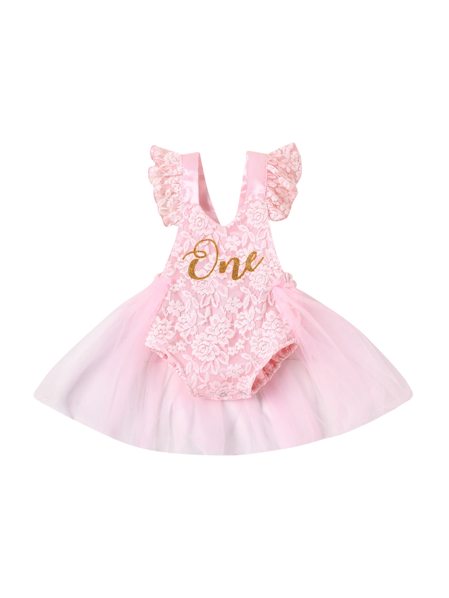 jaweiw Baby Girl 1st Birthday Outfit Lace Tulle Romper Princess Tutu ...