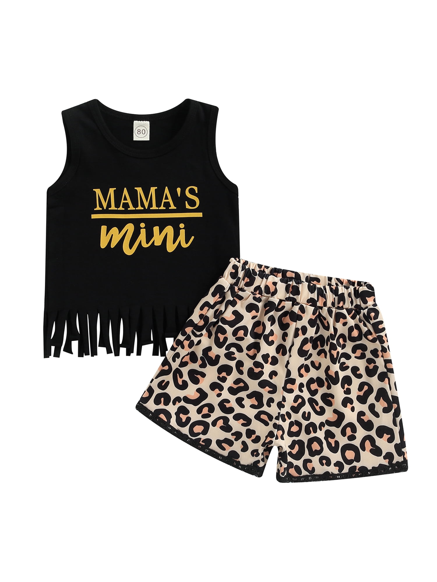 jaweiw Baby Girl Summer Outfits Set Letters/ Floral Print Fringed Hem ...