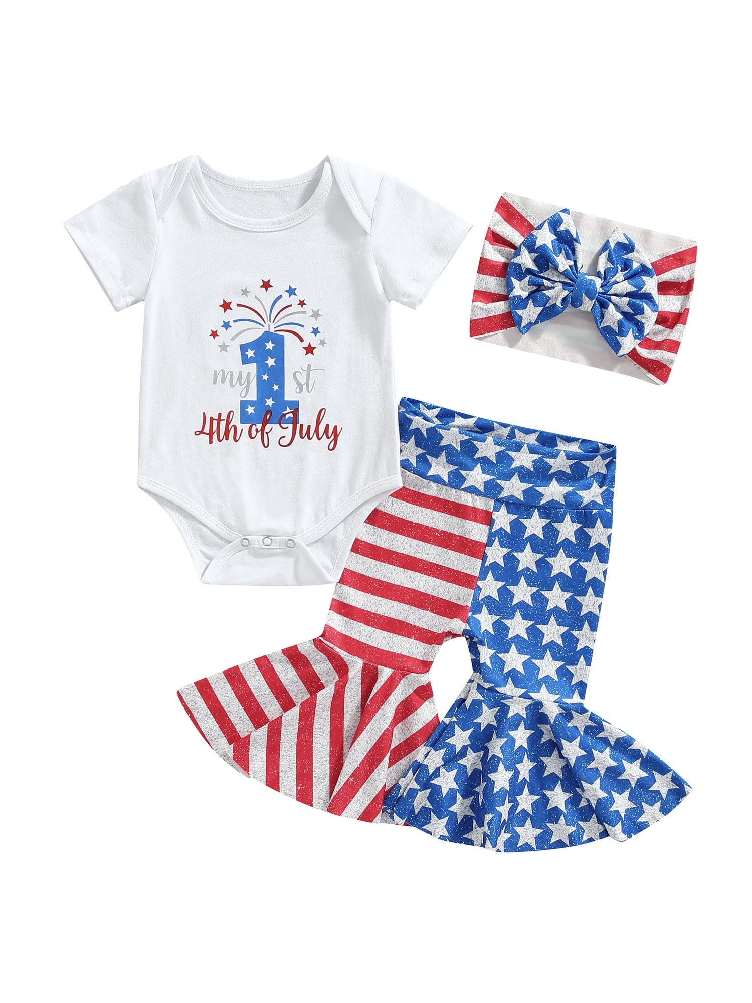 jaweiw Independence Day Baby Clothes Set Girls Summer 4th of July Short ...