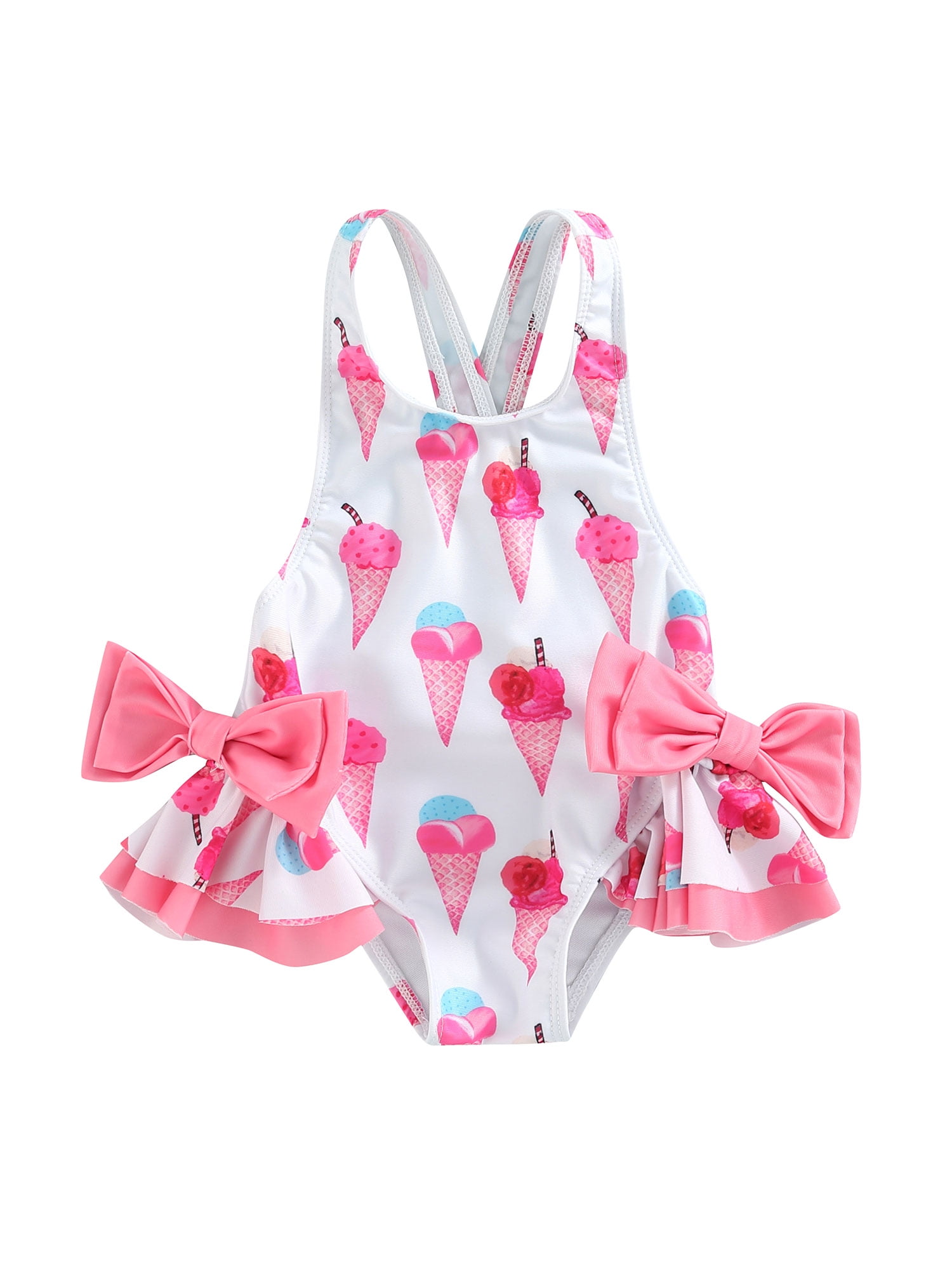 jaweiw Kids Girls One-Piece Swimsuit, Sleeveless Doughnut/Ice Cream ...