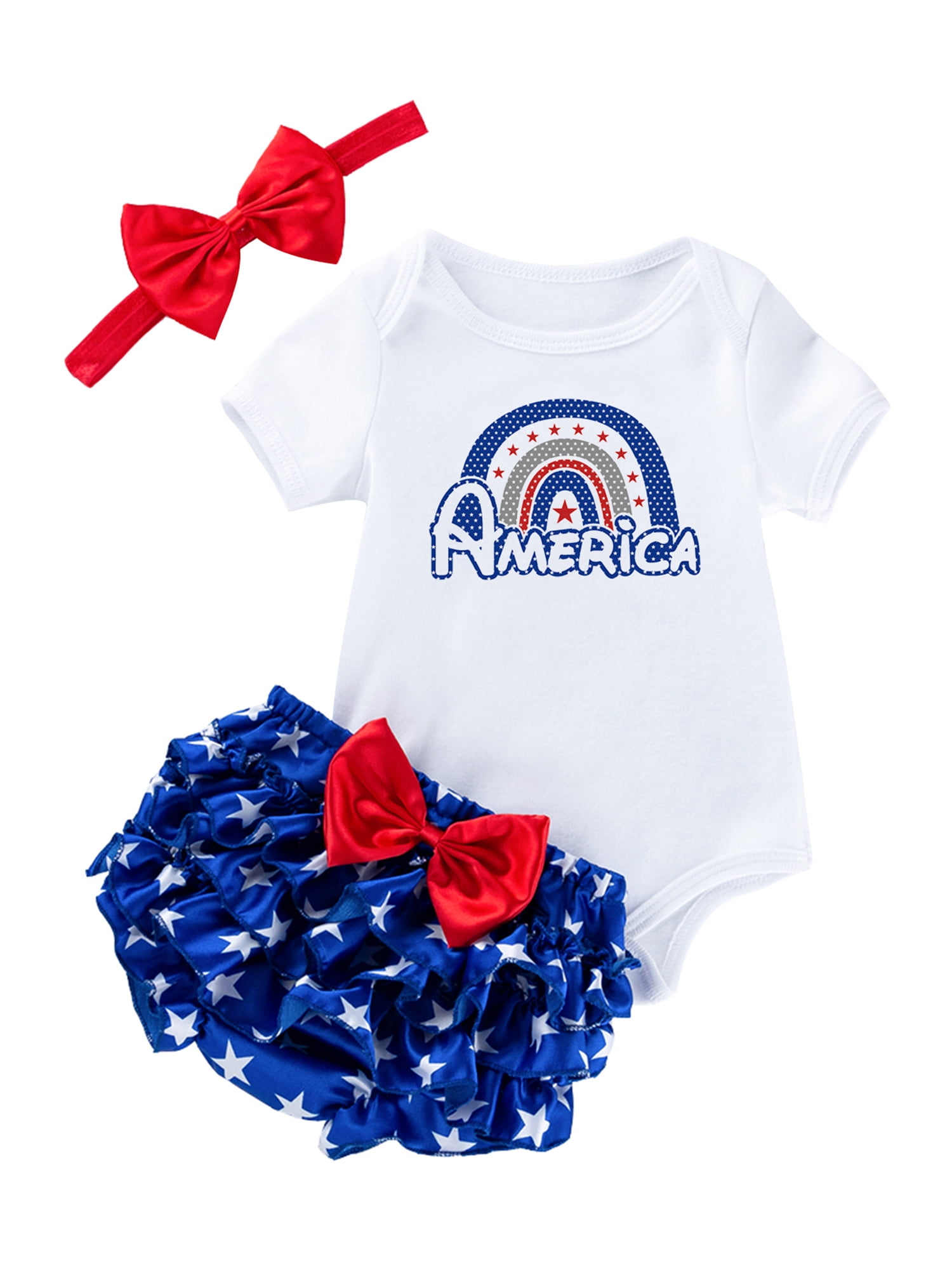 jaweiwi Baby Toddler Girls 4th of July Summer Outfit Sets 0 3M 6M 12M ...