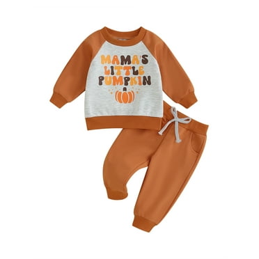 Younger Tree Newborn Infant Halloween Pumpkin Outfit, Long Sleeve Shirt & Pants Set, Gift for 12 ...