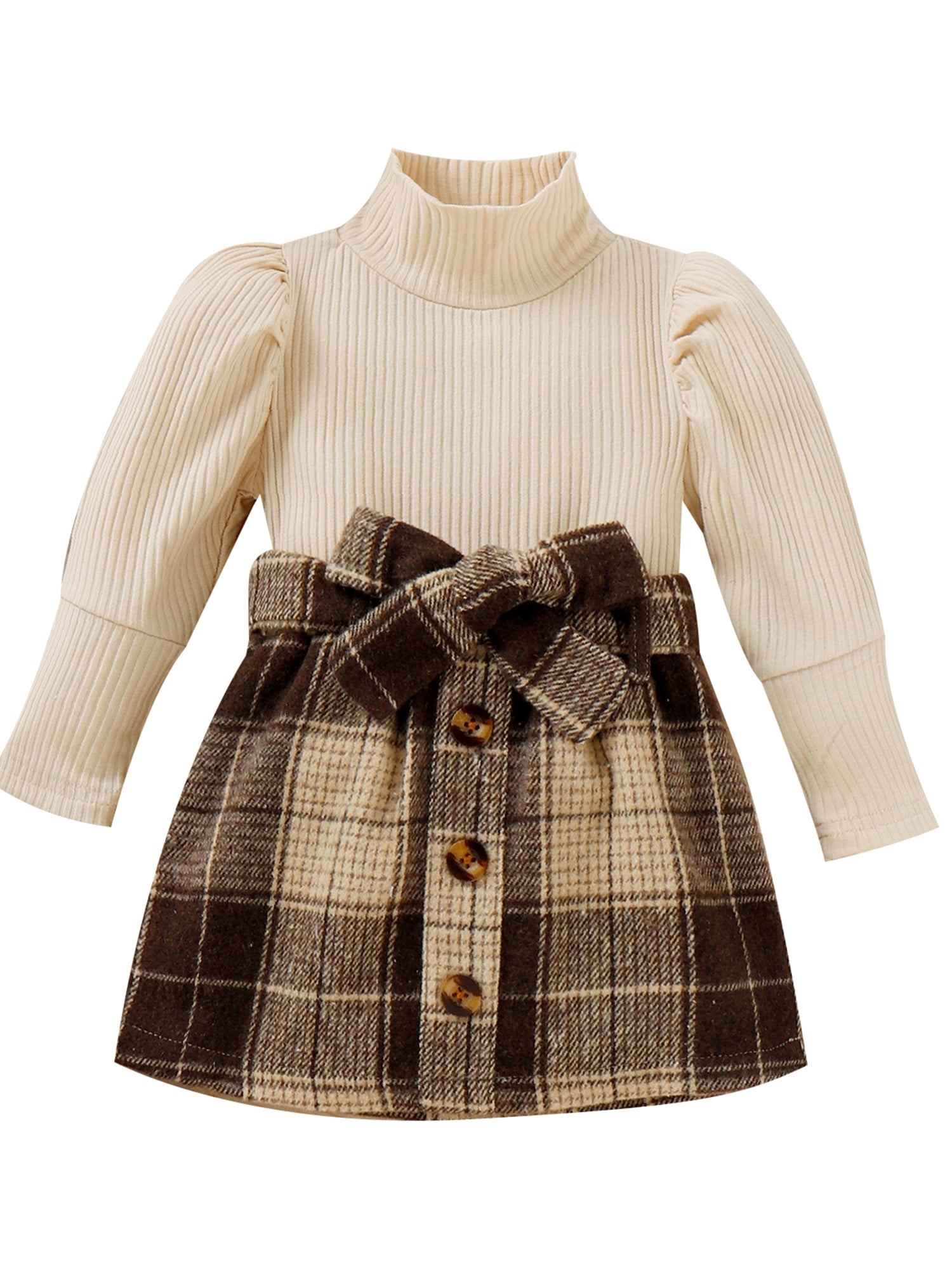 jaweiwi Kids Girls Fall Outfits Set, Long Sleeve High Neck Knitting ...