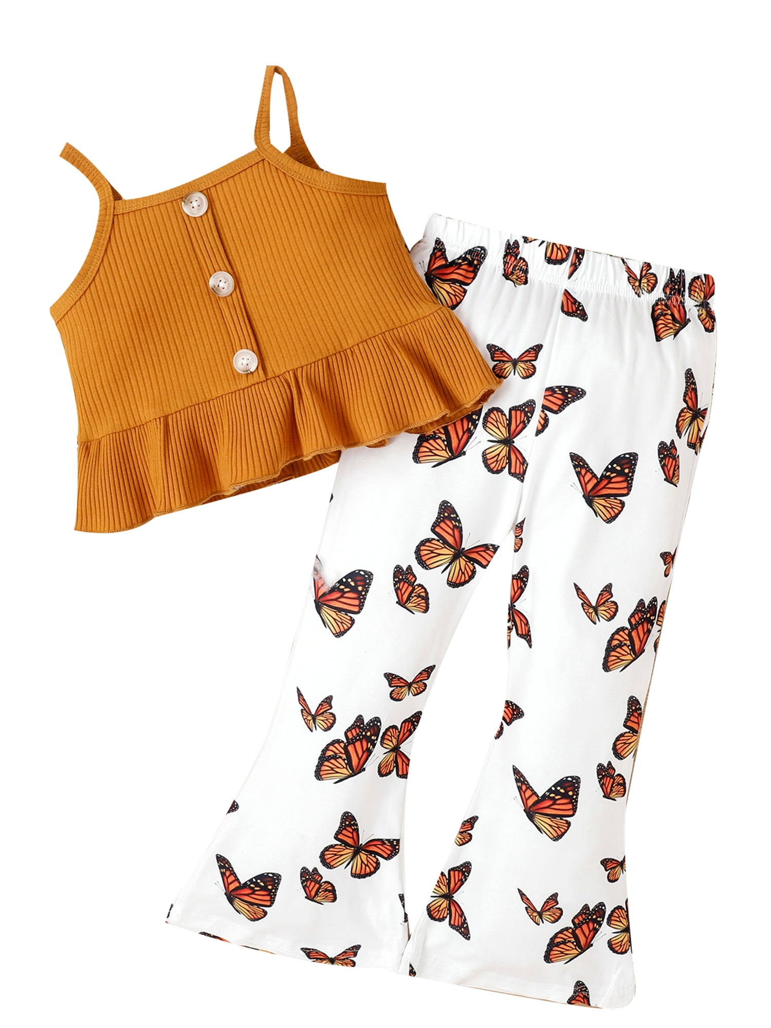 jaweiwi Kids Little Girl 2Pcs Summer Outfits, 4T 5T 6T 7T Sleeveless ...