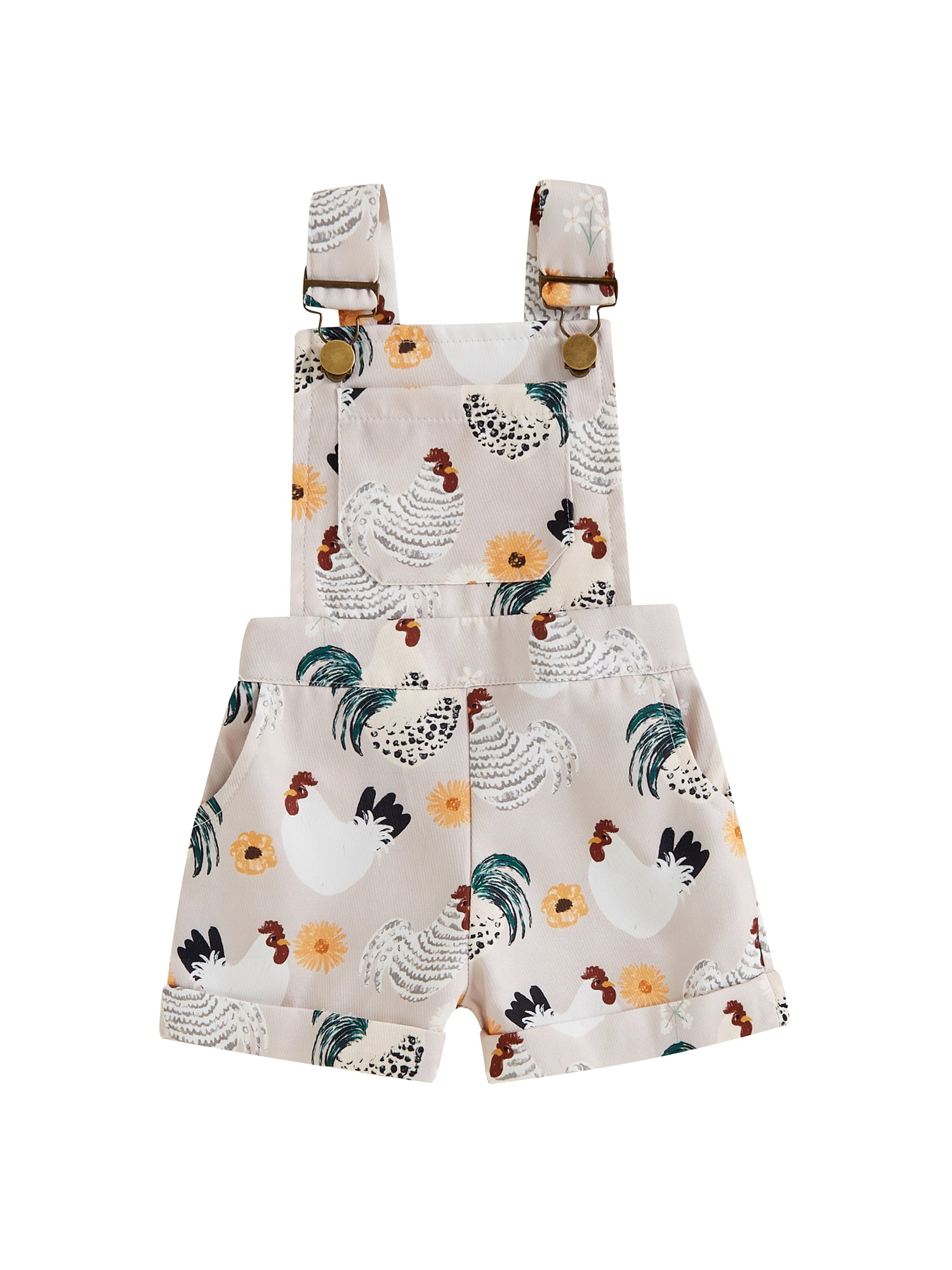 jaweiwi Kids Toddler Girls Yak Print Overalls 12 18 24 Months 2T 3T 4T ...