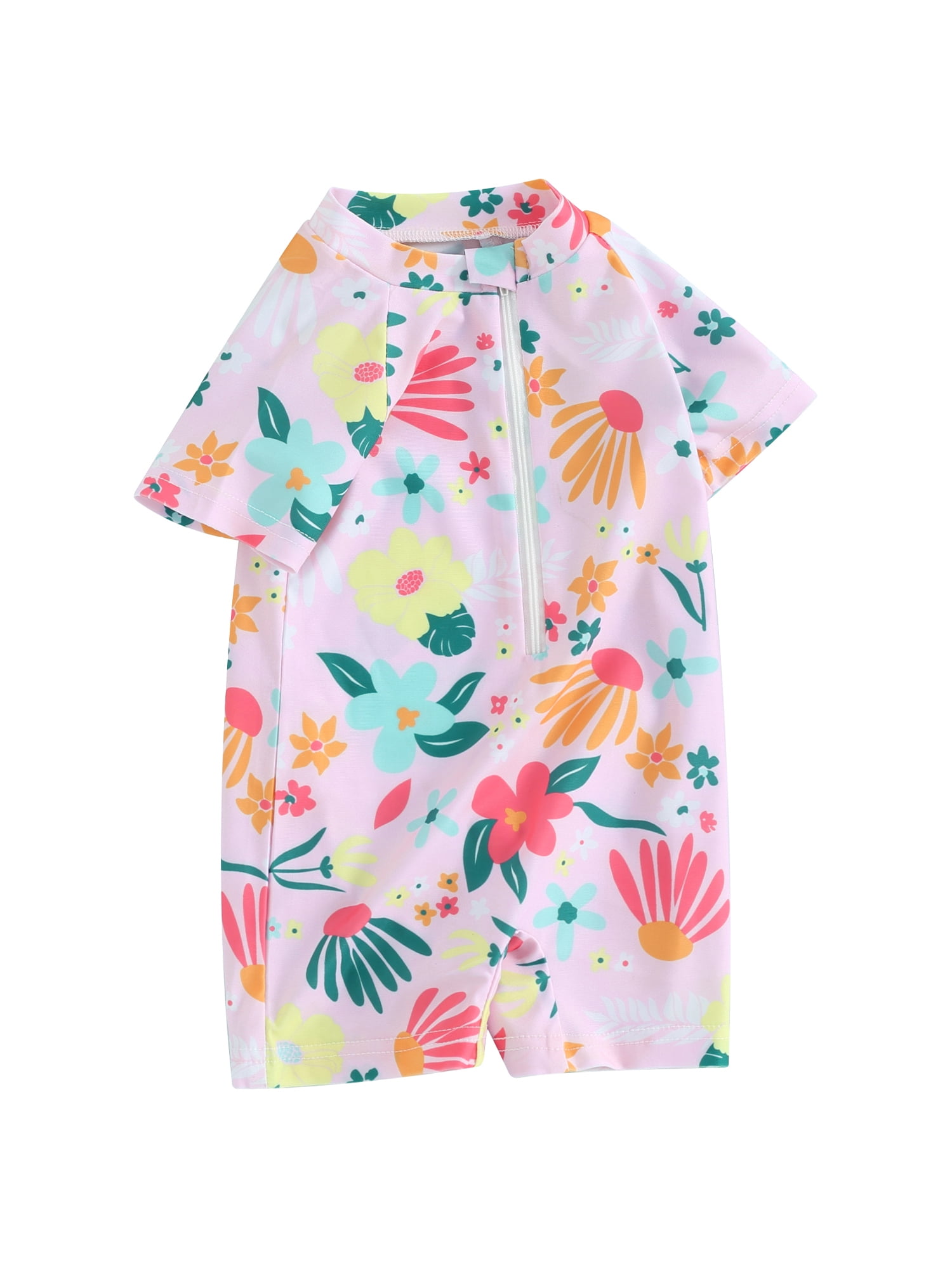 jaweiwi Toddler Baby Girls Rash Guard Swimsuit Rompers 3 6 12 18 24 Months 2T 3T Zipper Short ...