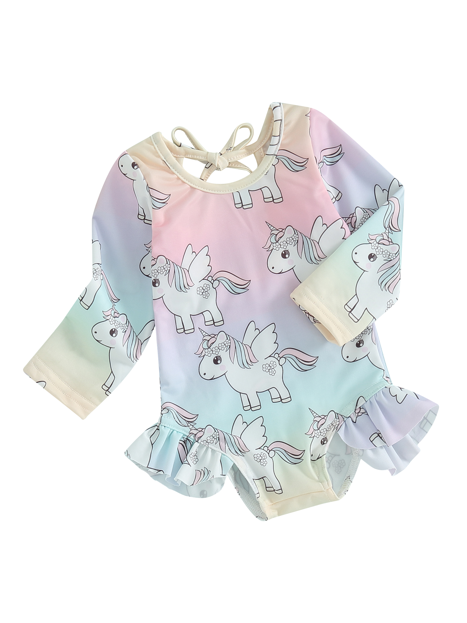 jaweiwi Toddler Girls Rash Guard Swimsuit Rompers 6 12 18 24 Months 2T 3T 4T Long Sleeve Floral ...