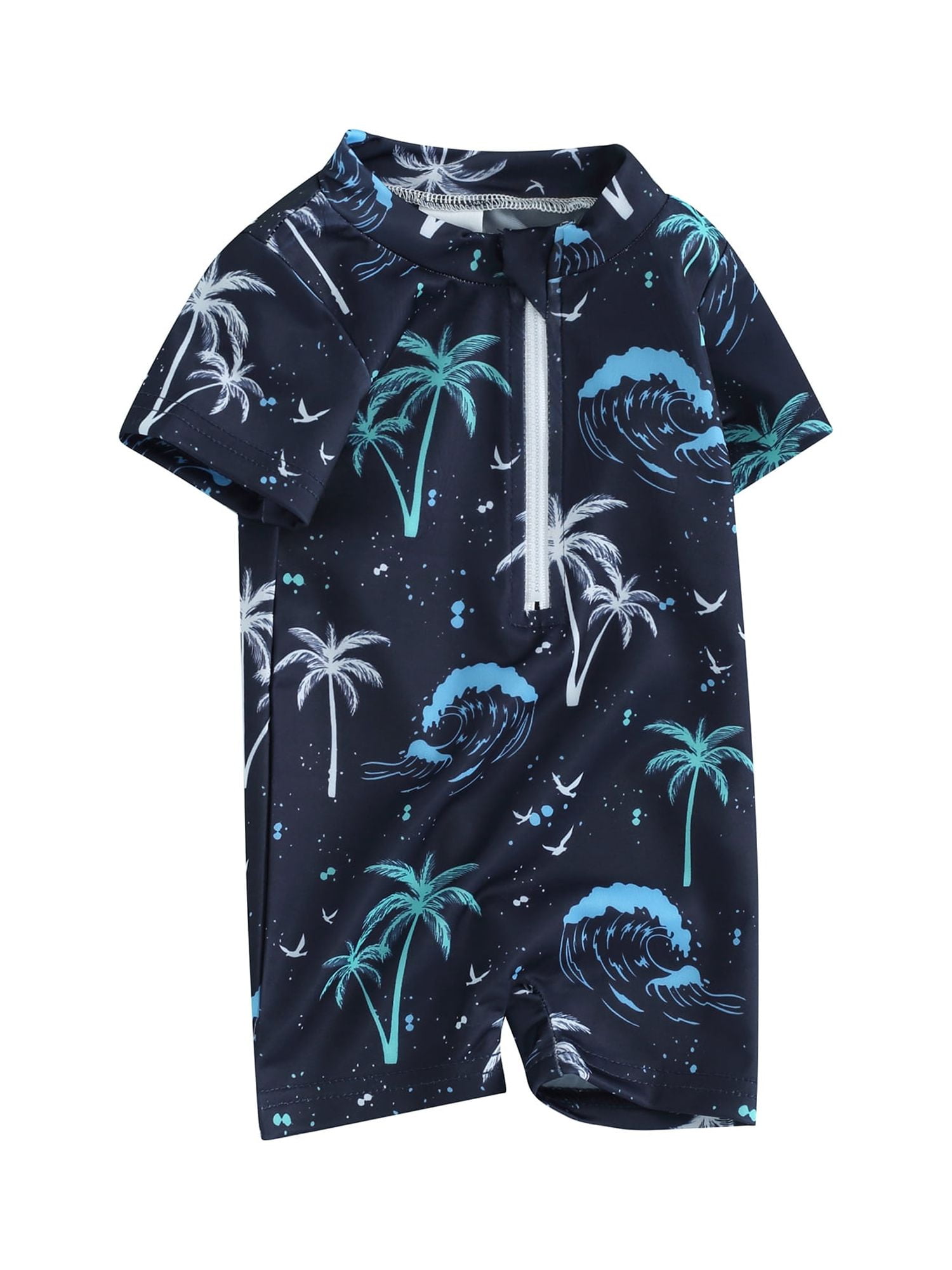 jaweiwi Toddler Kds Boys Rash Guard Swimsuit Rompers 0 3 6 12 24 Months 2T 3T Zipper Short ...