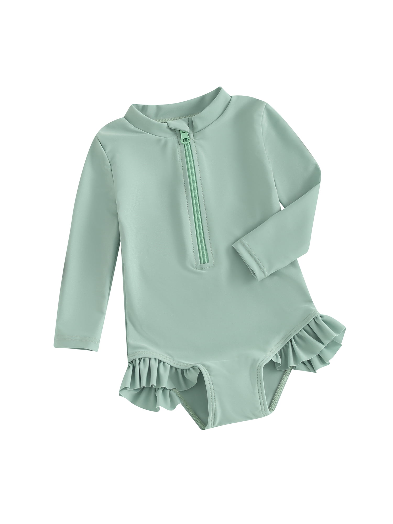 jaweiwi Toddler Kids Girls Rash Guard Swimsuit Rompers 6 12 18 24 Months 2T 3T 4T Long Sleeve ...