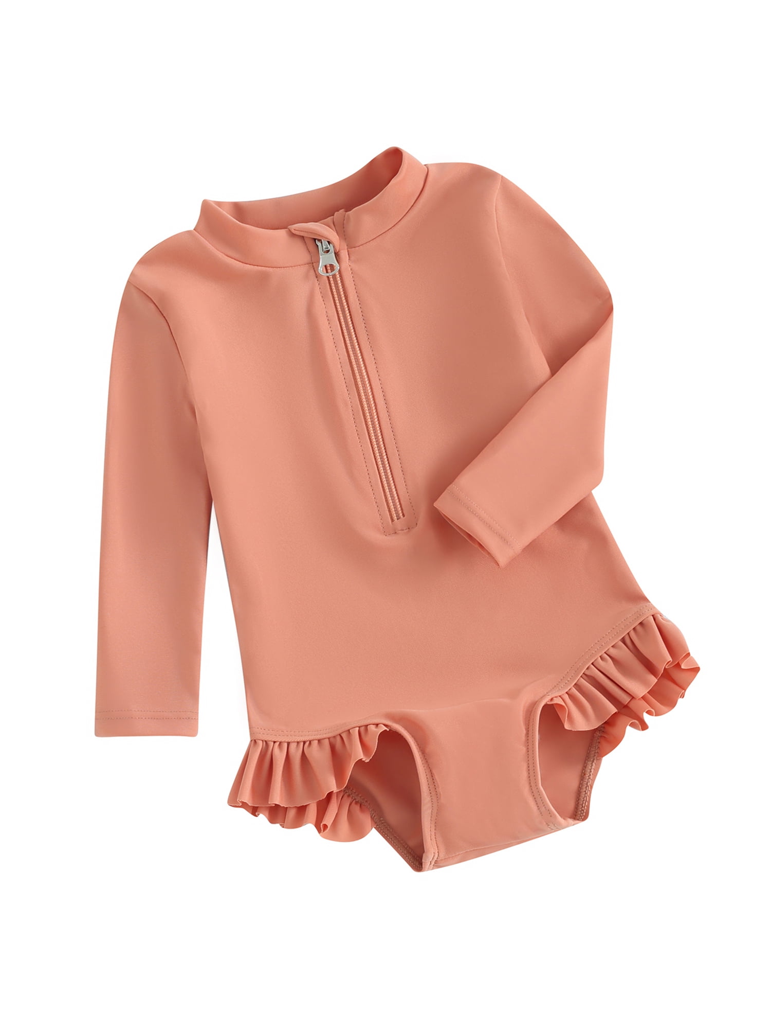 jaweiwi Toddler Kids Girls Rash Guard Swimsuit Rompers 6 12 18 24 Months 2T 3T 4T Long Sleeve ...