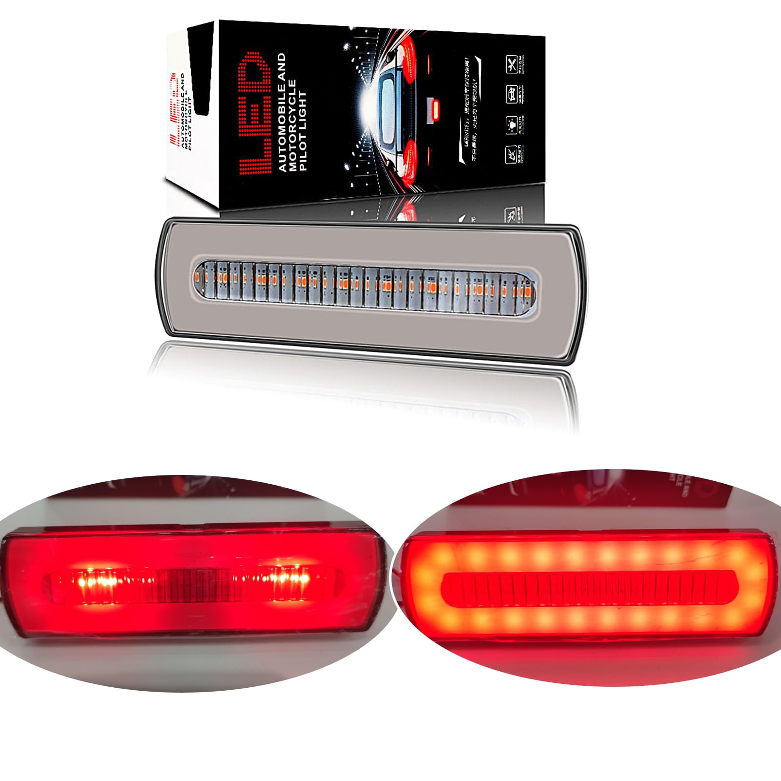 jaxiria 40 LED RED Motorcycle LED Trailer Lights - Warning Brake Stop ...