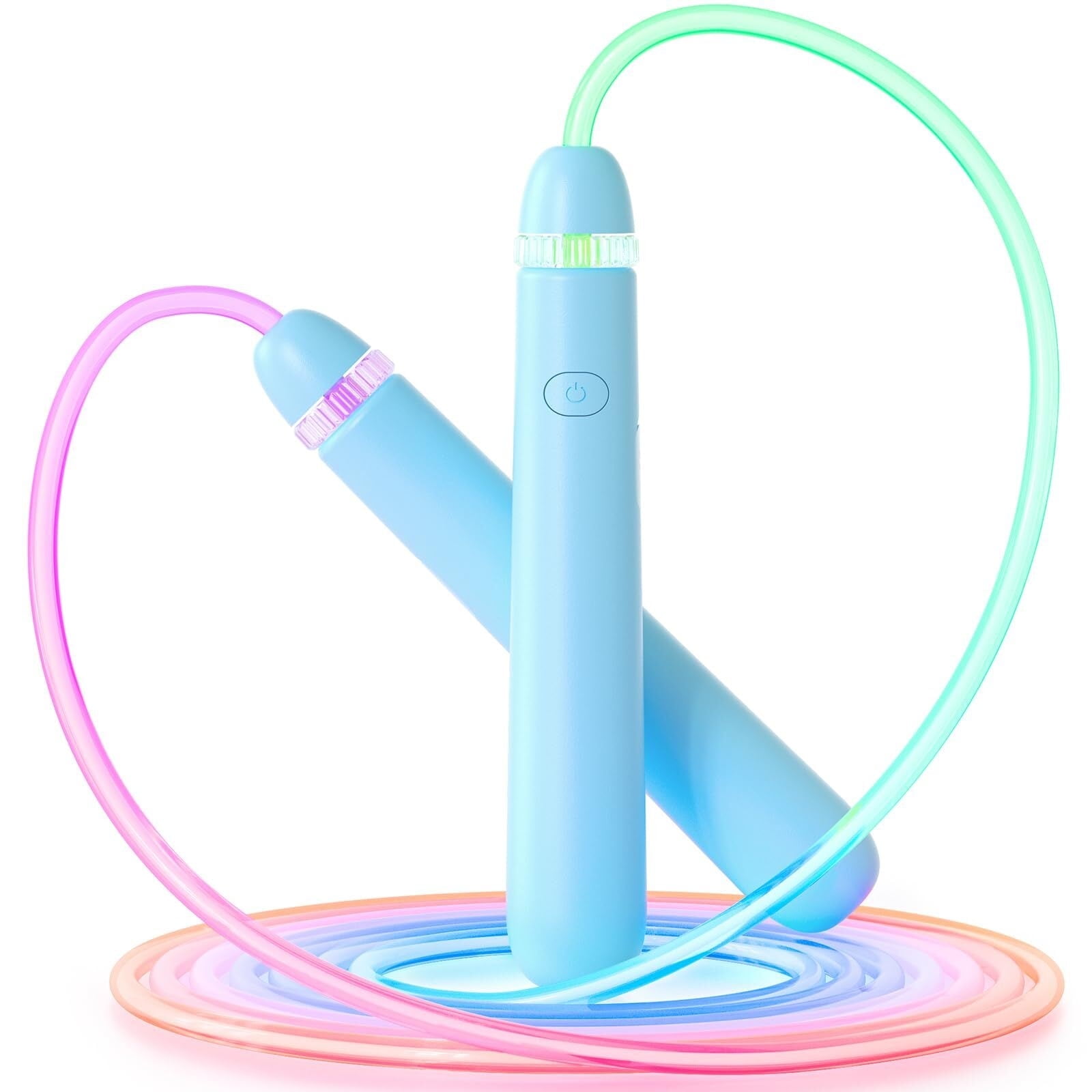 jazn LED Light Up Jump Rope for Kids and Adult, Adjustable Glowing ...