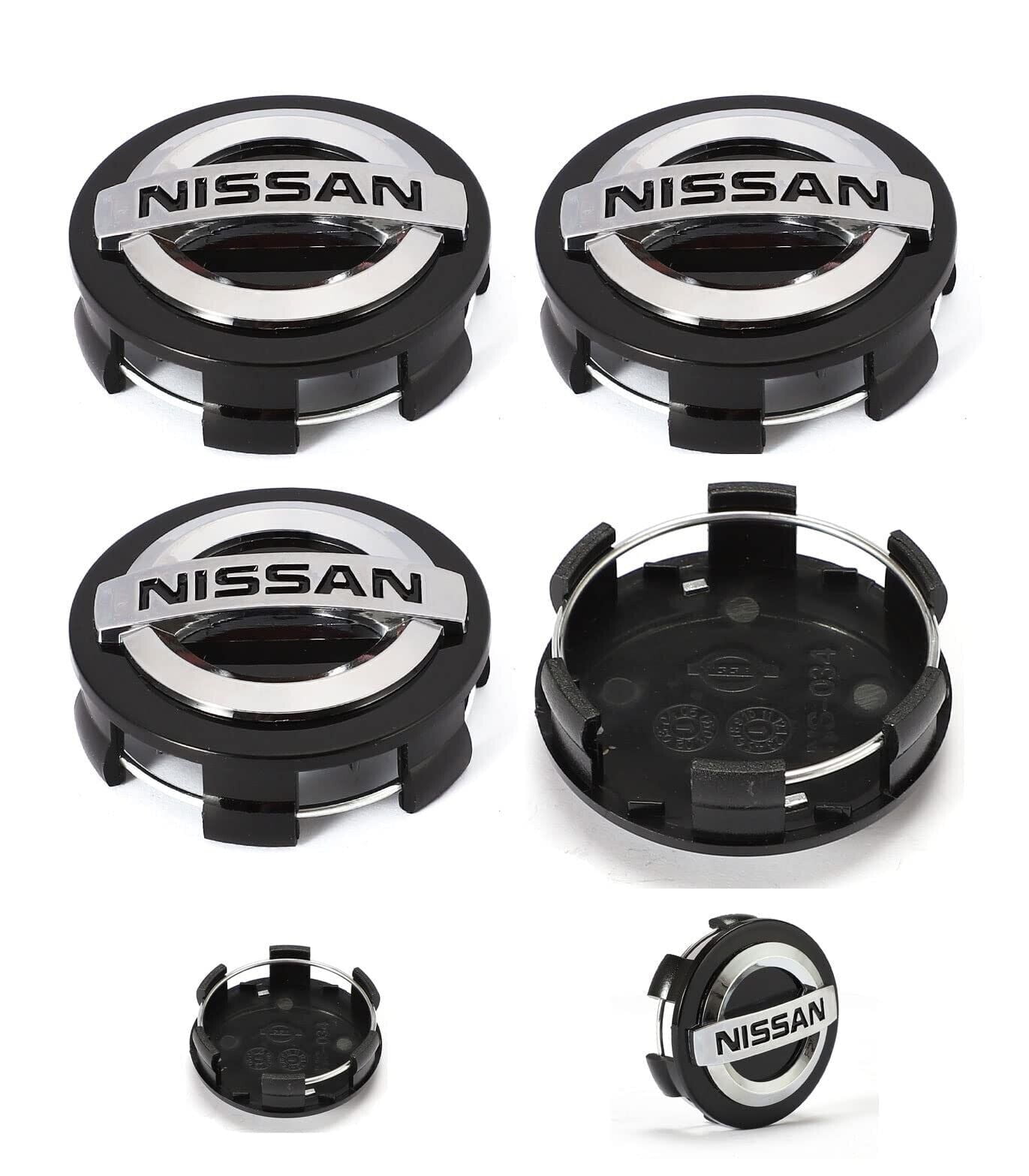 Nissan 54mm Black Chrome Wheel Center Cap for Various Models - 4 Pack ...