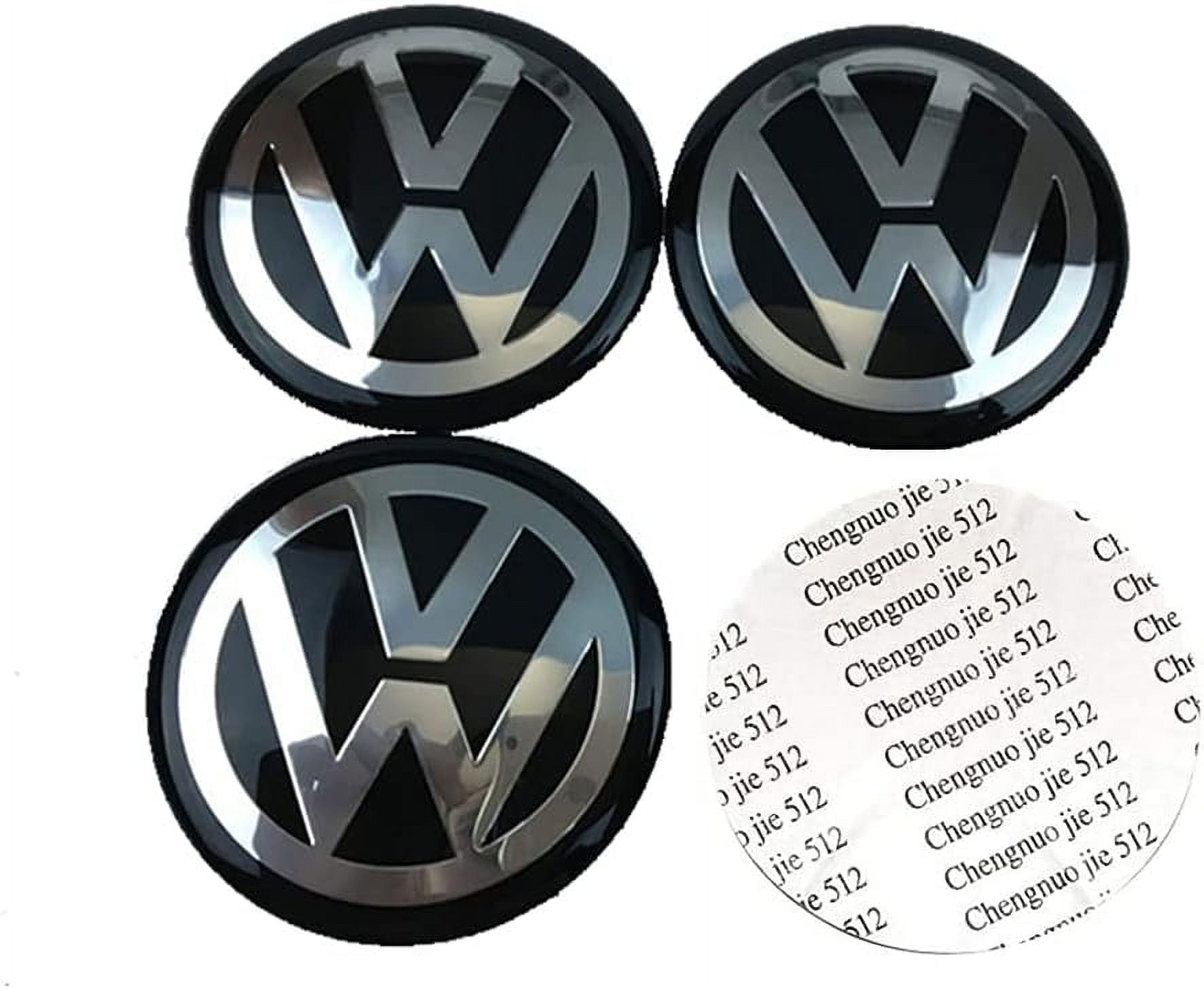 4pc VW 65mm Wheel Center Hub Cap Decals for VW Jetta, Beetle, Passat ...