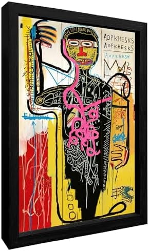 jean michel basquiat framed basquiat wall art graffiti canvas print for living room, bedroom ...