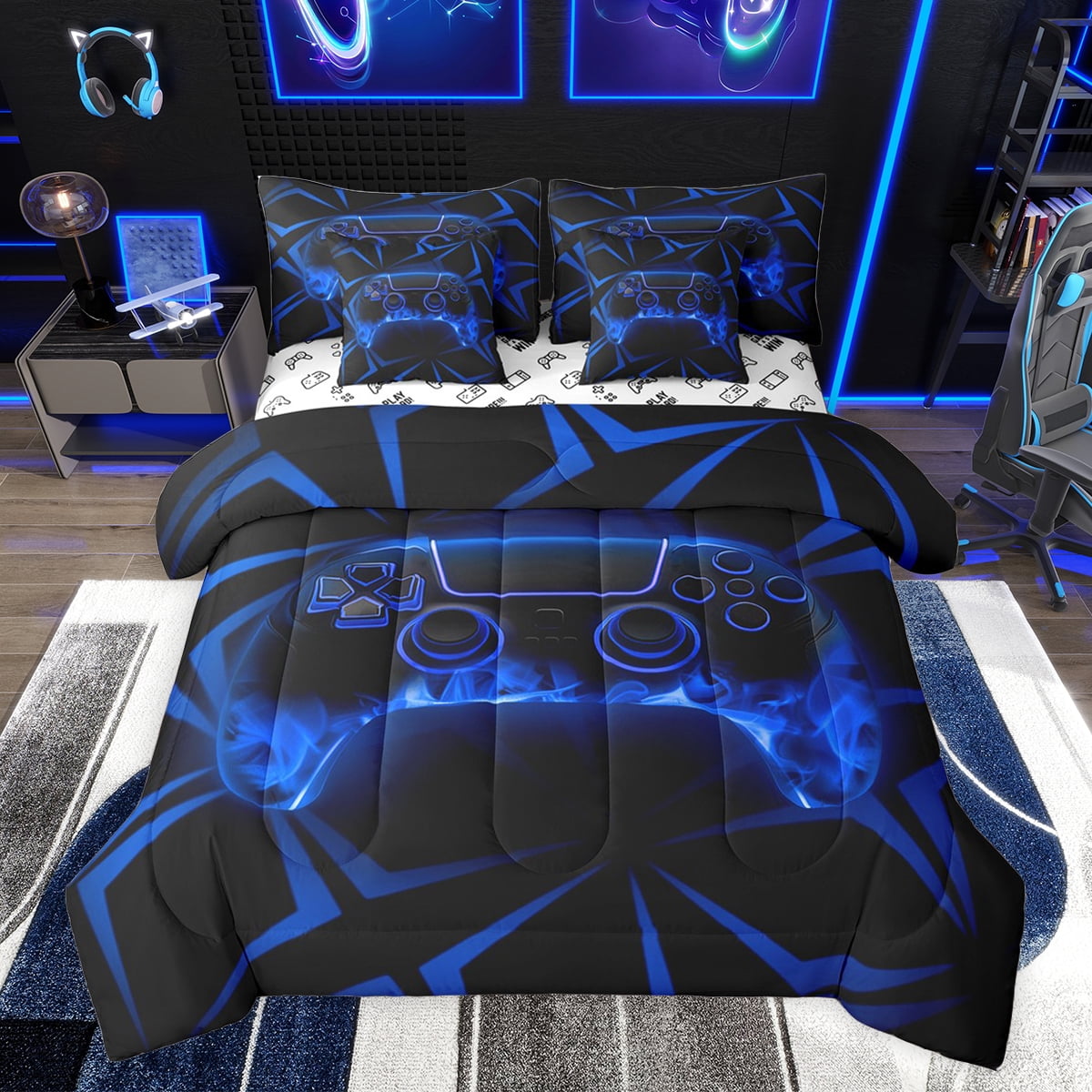 jejeloiu 3D Console Lovers 7-Piece Twin Bedding Sets,Modern Video Game ...