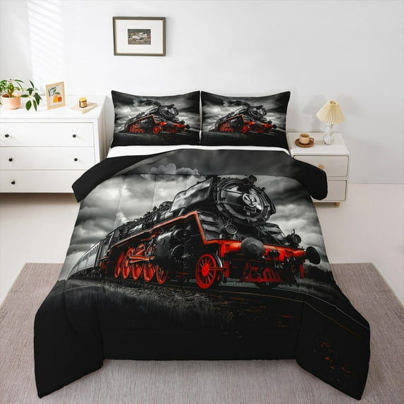 jejeloiu 3D Cool Train Bedding Comforter Set,Modern Desgin Twin ...
