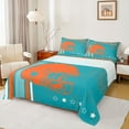 jejeloiu American Rugby Ball Bed Sheets,Orange Cyan King Sheets For ...