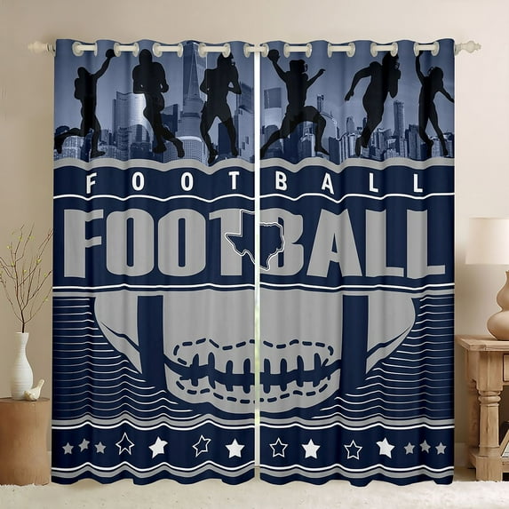 jejeloiu American Rugby Game Blackout Curtains Set of 2 (52x84 Each ...