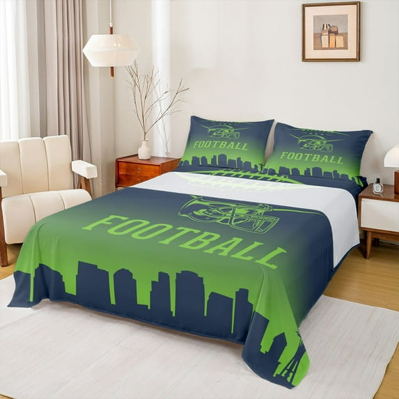 jejeloiu American Rugby Game Full Size Sheets,Boys Ball Game Bed Sheets ...