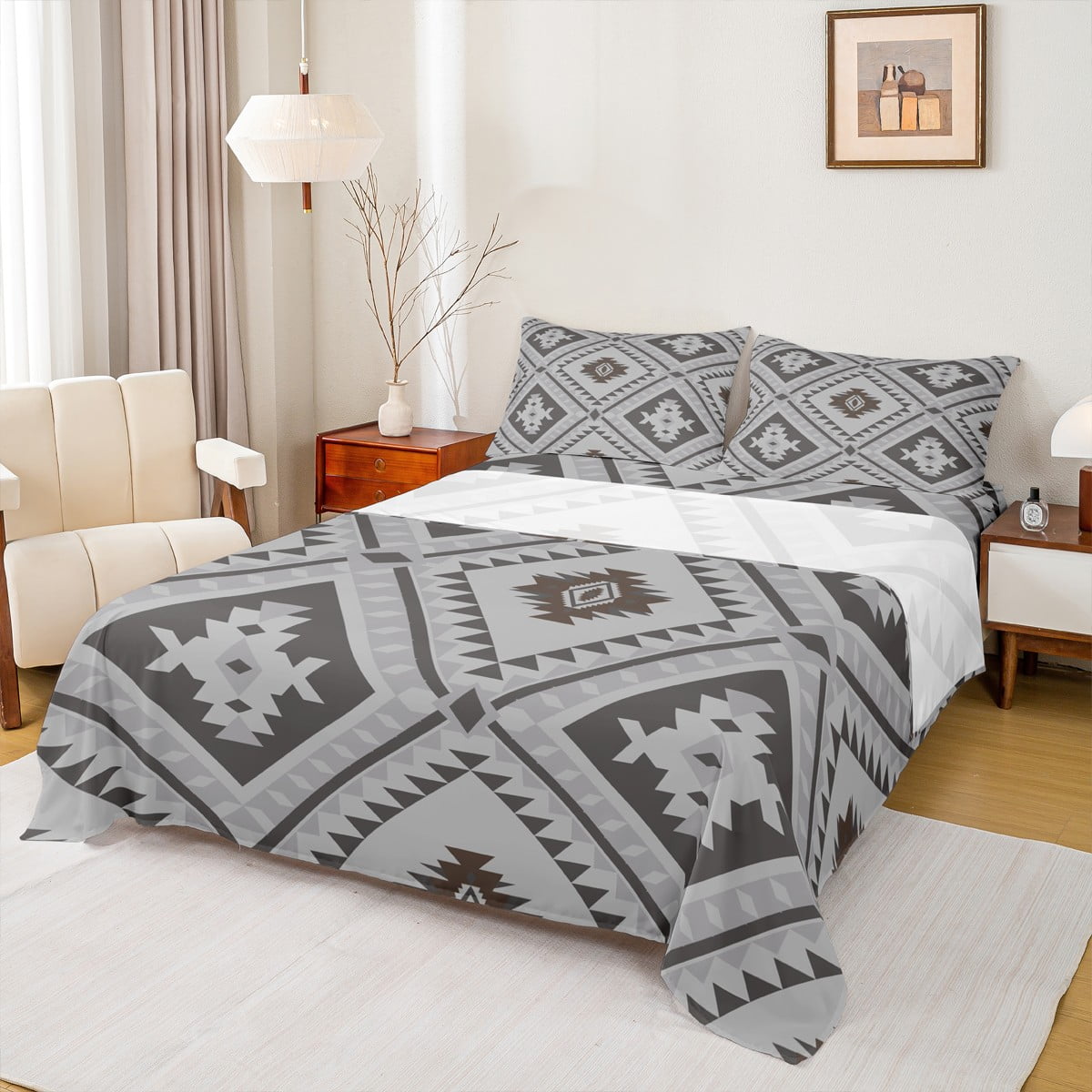 jejeloiu Ancient Bohemain Aztec Full Size Sheets,Boho Exotic Style Bed ...