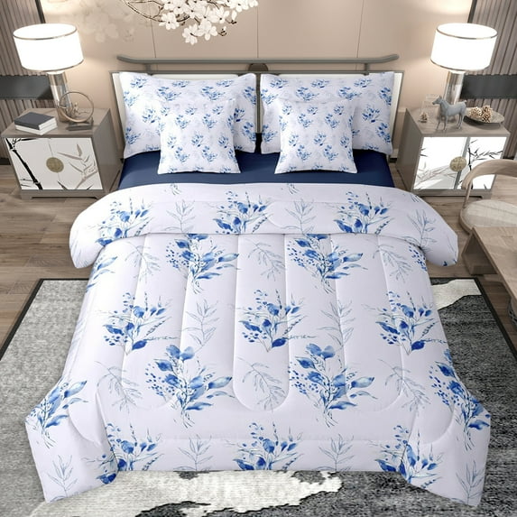 jejeloiu Ancient Plant Flower 7 Pieces Bedding Comforter Set,Rustic ...