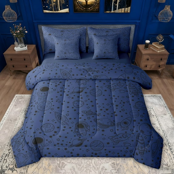 jejeloiu Astronaut Space Rocket 7-Piece Twin Bedding Sets,3D Print ...