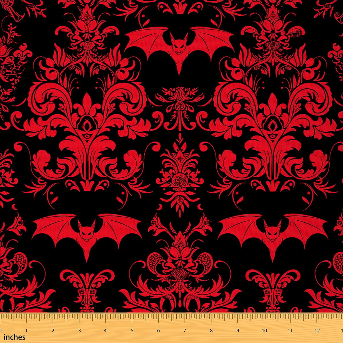 jejeloiu Baroque Gothic Theme Fabric by the Yard 2 Yards,Damask Print ...