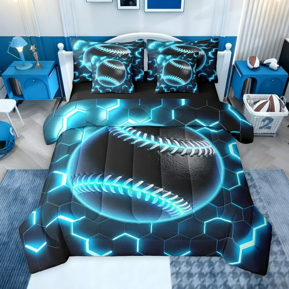 jejeloiu Baseball Sport Game 7-Piece Twin Bedding Sets,Abstract ...