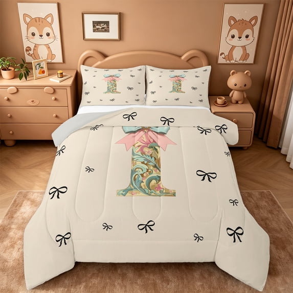 Catabedysis Black Ribbon Bowknot Full Size Comforter Sets For Girls,3D ...