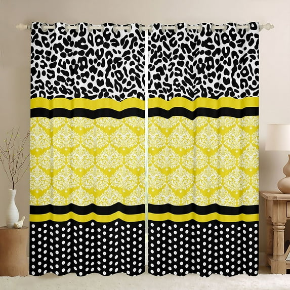 jejeloiu Boho Exotic Style Curtains Pack of 2 (42x84 Each),Yellow ...