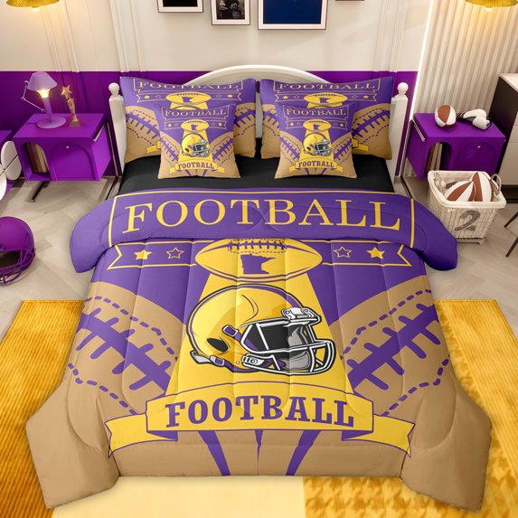 jejeloiu Boys Ball Game 7pcs Bedding Comforter Set,Rugby Football Game ...