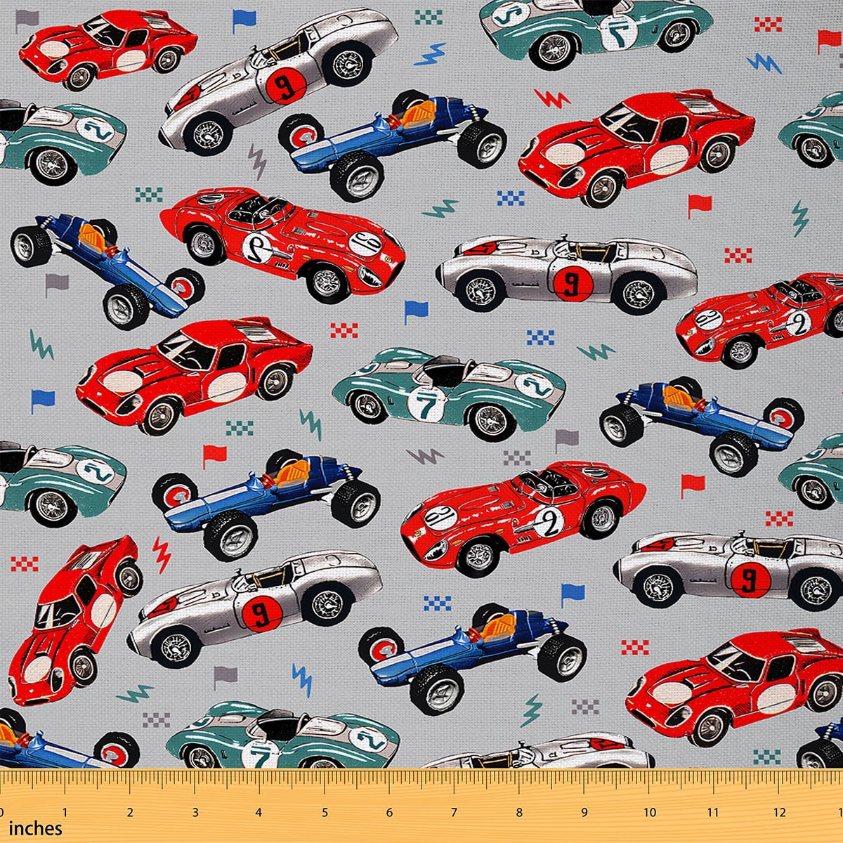 jejeloiu Boys Extreme Sports Fabric by the Yard 3 Yards,Colorful Race ...