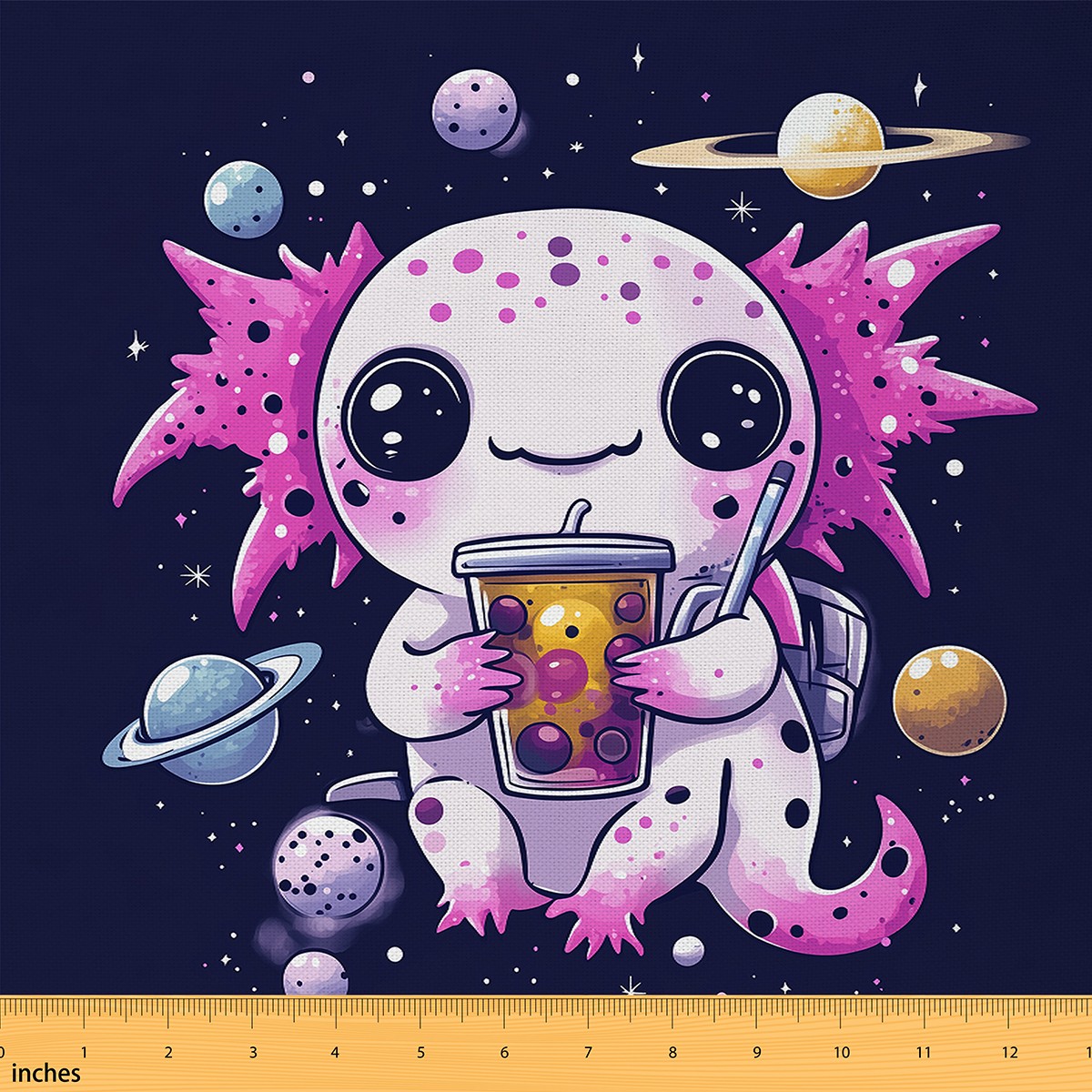 jejeloiu Cartoon Salamander Axolotl Fabric by the Yard 1 Yard,Magic Sea ...
