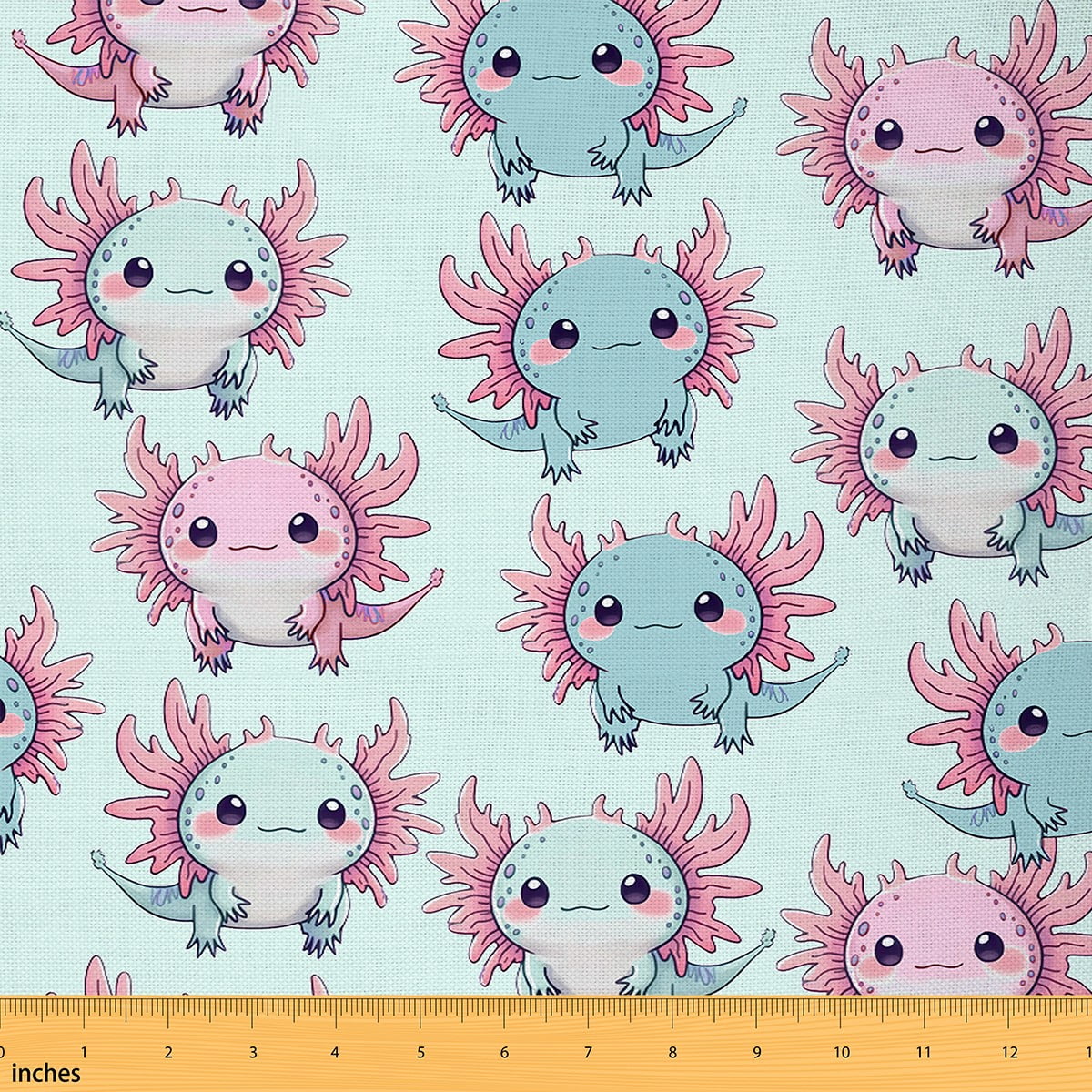 jejeloiu Cartoon Salamander Axolotl Fabric by the Yard 1 Yard,Magic Sea ...
