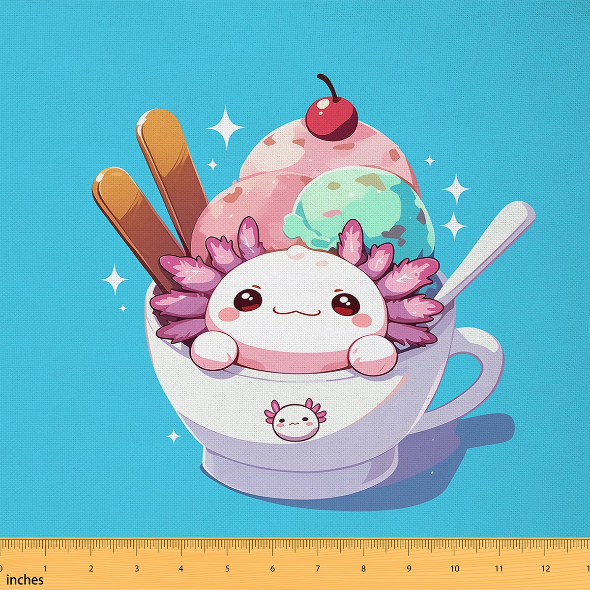 jejeloiu Cartoon Salamander Axolotl Fabric by the Yard 2 Yards,Magic ...