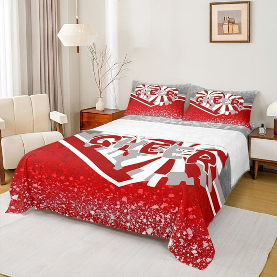 jejeloiu Cheer Cheerleading Full Size Sheets,Ymnastics Dancing Lovers ...