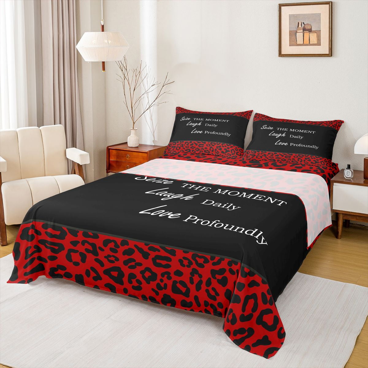 jejeloiu Chic Cheetah Pattern Full Size Sheets,Wildlife Animals Leopard ...