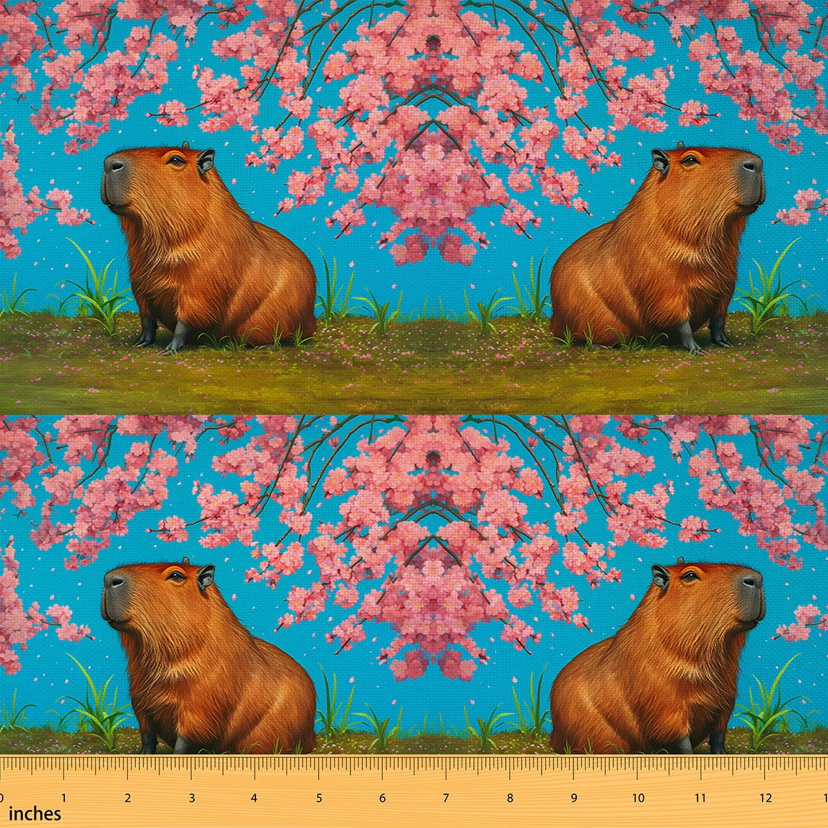 jejeloiu Cute Cartoon Capybara Fabric by the Yard 10 Yards,Country ...
