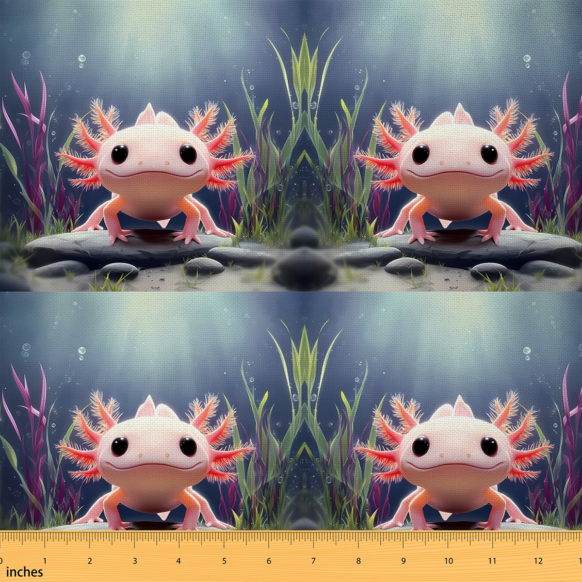 jejeloiu Cute Salamander Fabric by the Yard 1 Yard,Underwater Animal ...