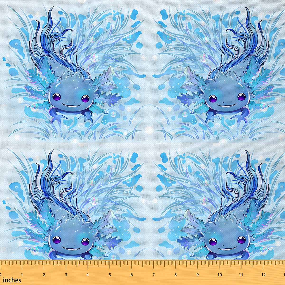 jejeloiu Cute Salamander Fabric by the Yard 1 Yard,Underwater Animal ...